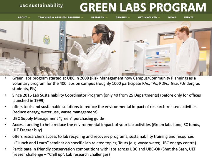 Green Labs – UBC/LSI/CBR | The Overall Lab